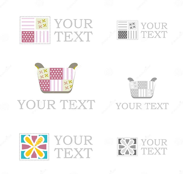 Set of signs of textile stock vector. Illustration of group - 28971727