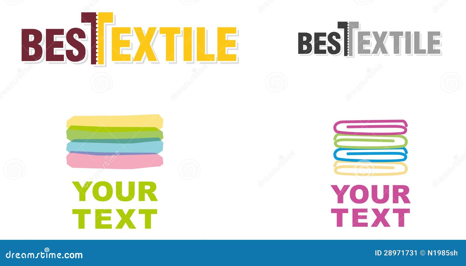 Set of signs of textile stock vector. Illustration of name - 28971731