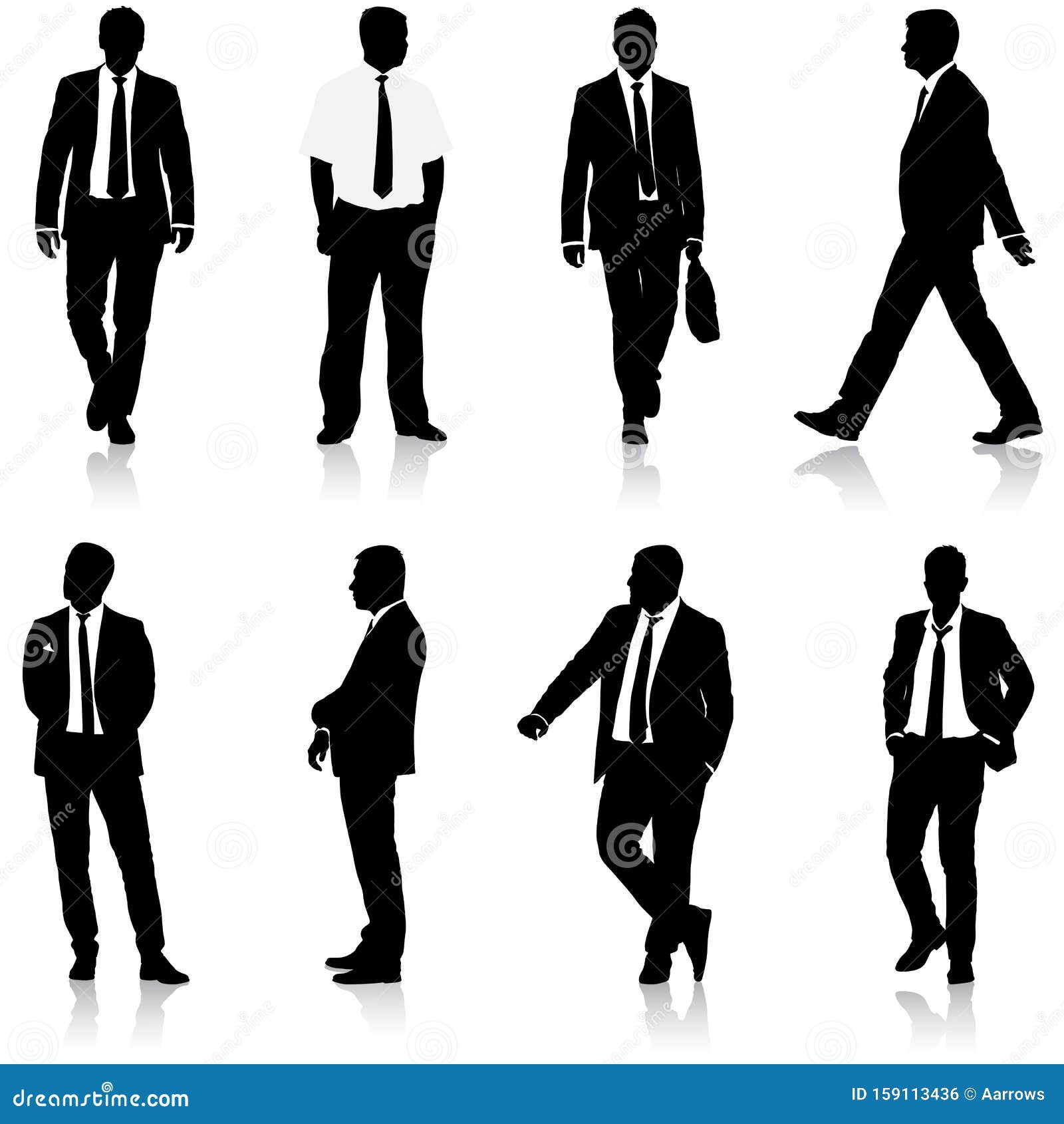 Set Silhouette Businessman Man in Suit with Tie on a White Background ... Set Silhouette Businessman Man in Suit with Tie on a White Background ...