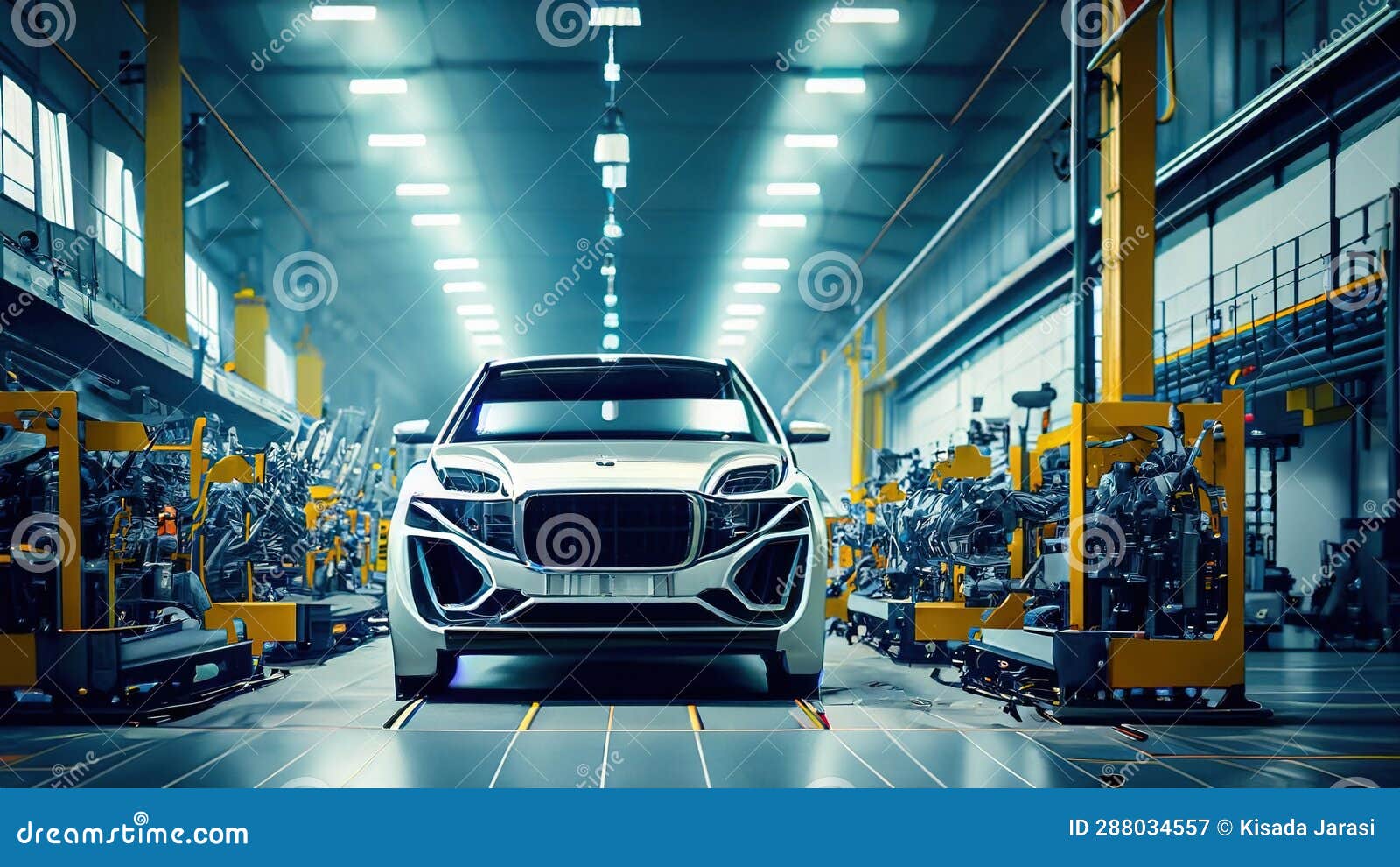 Automobile Industry and Modern Technology Stock Illustration ...