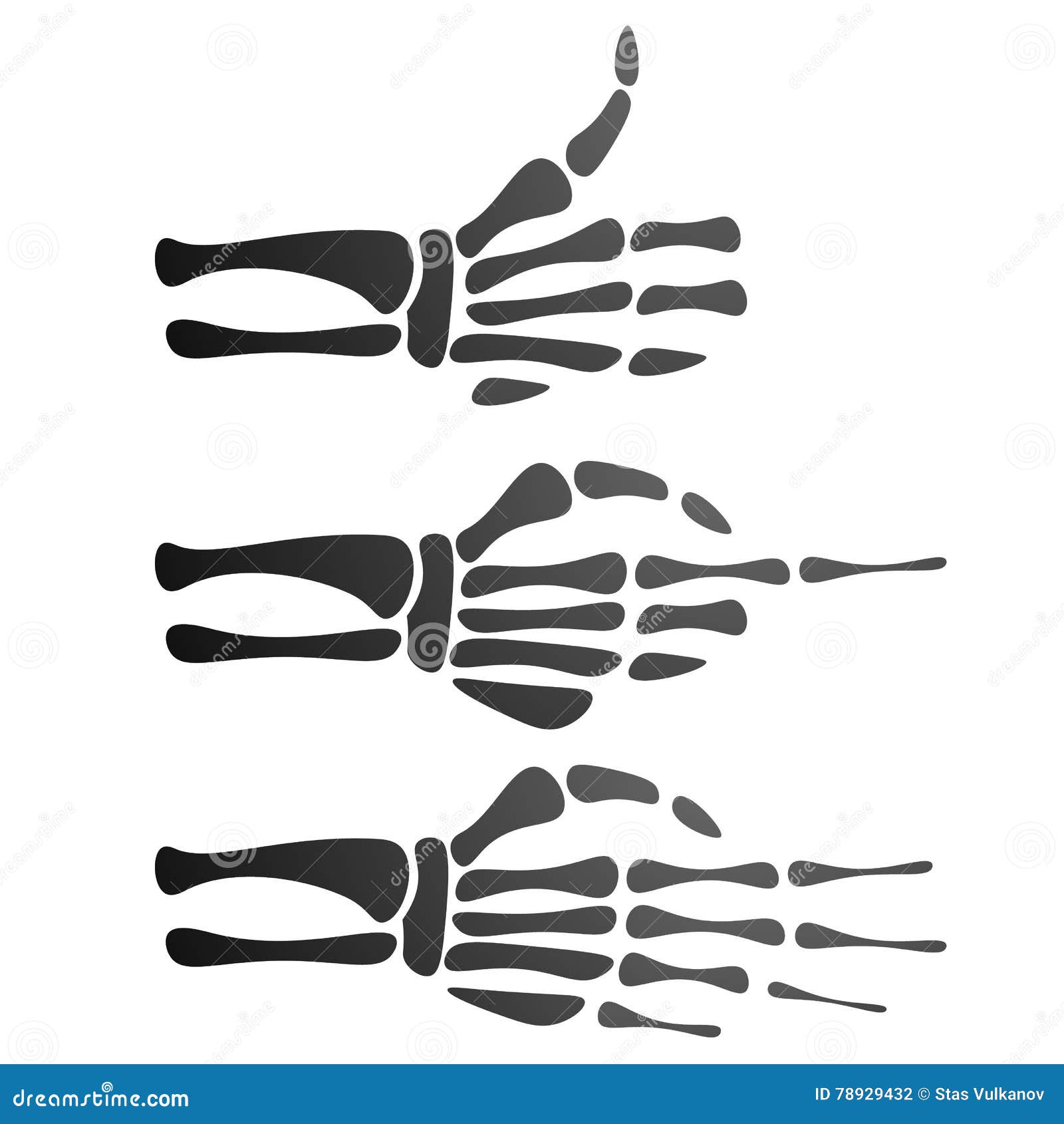 Silhouette Of A Skeleton Hand Gesture Ok Sign Cartoon Vector ...