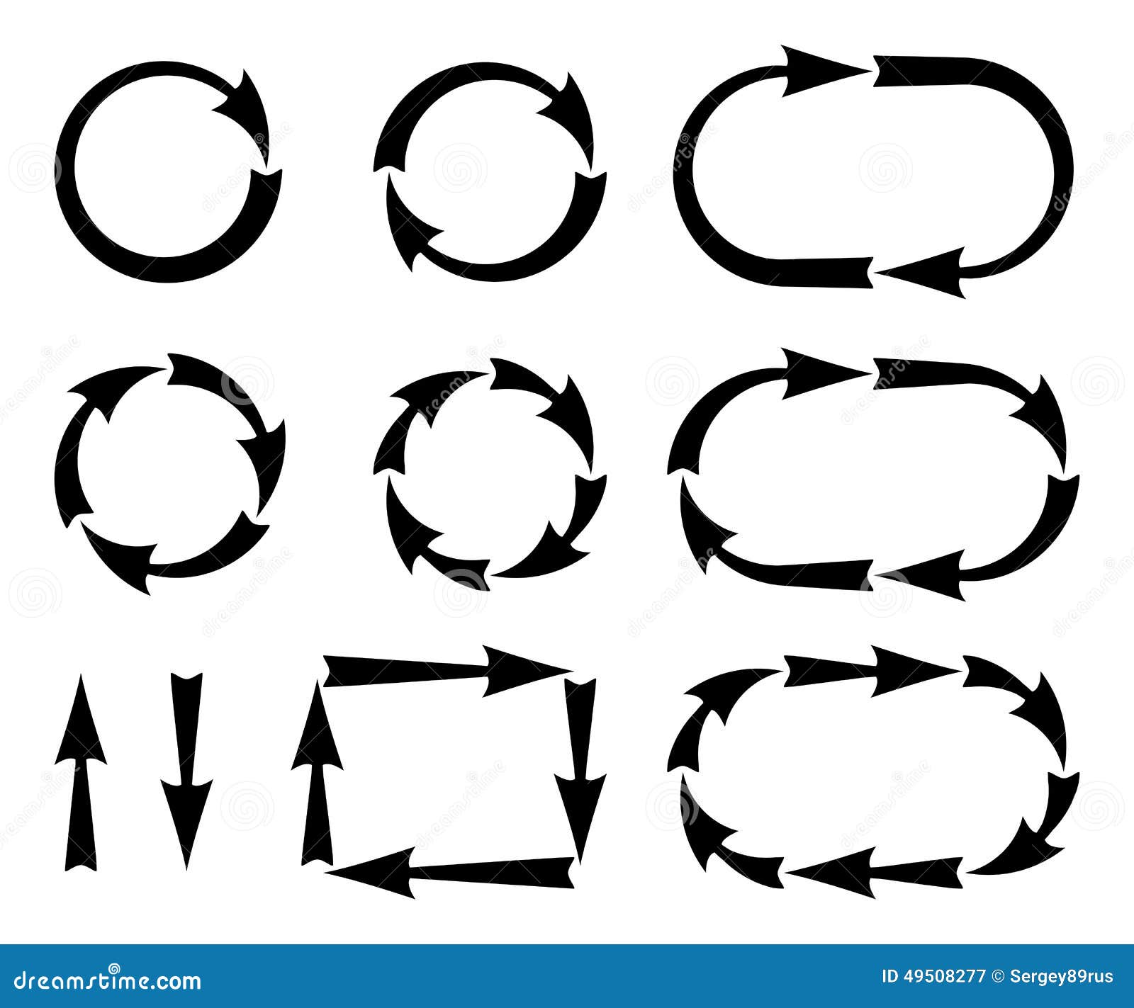 Set of silhouettes arrows. stock vector. Illustration of arrowhead ...