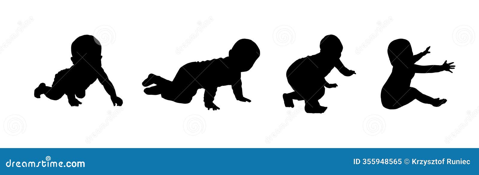 Set of Silhouettes of a Crawling Baby Stock Vector - Illustration of ... Set of Silhouettes of a Crawling Baby Stock Vector - Illustration of ...