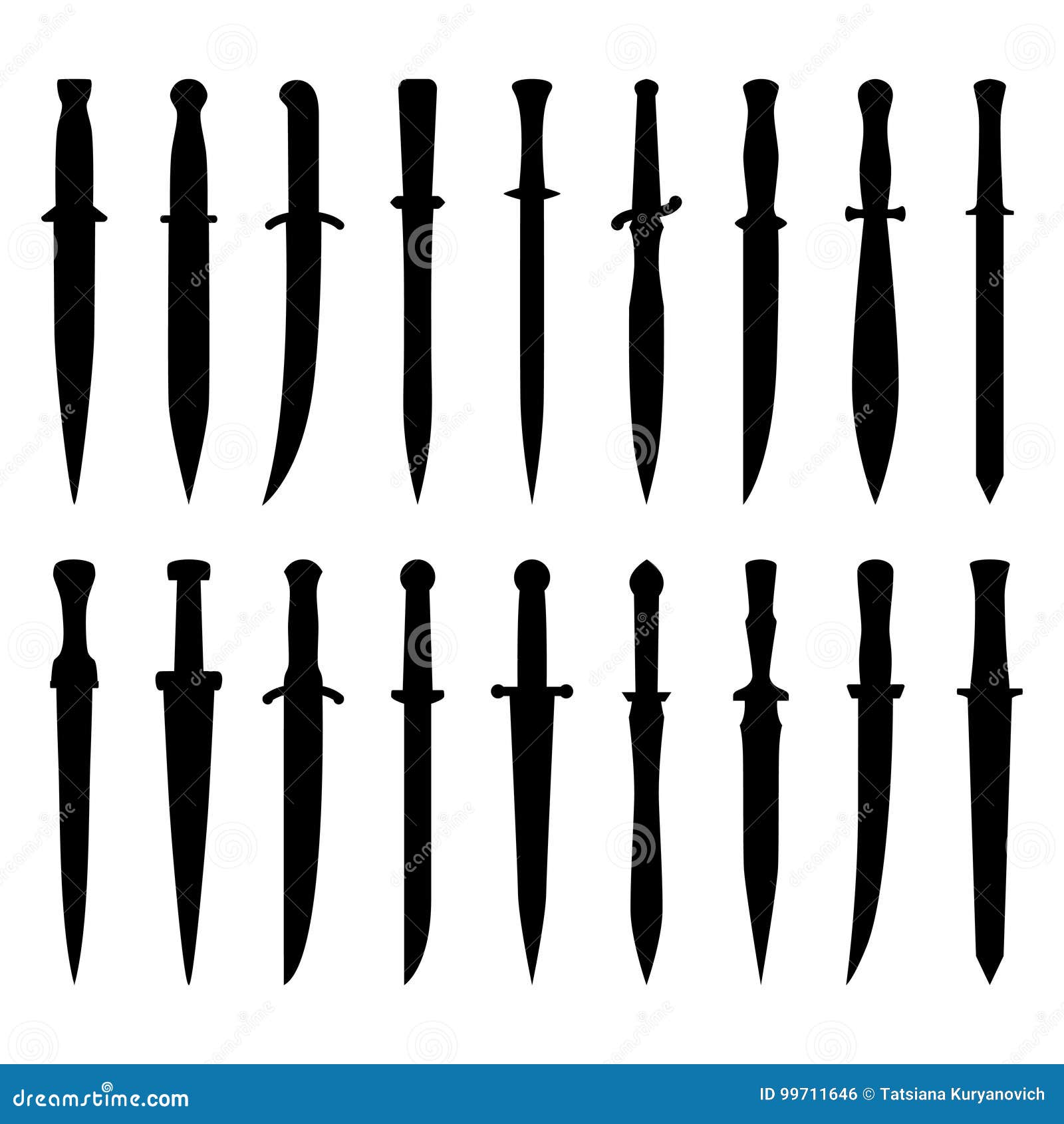 Daggers With A Handle In The Form Of A Head Of A Bird Of Prey, Crossed ...