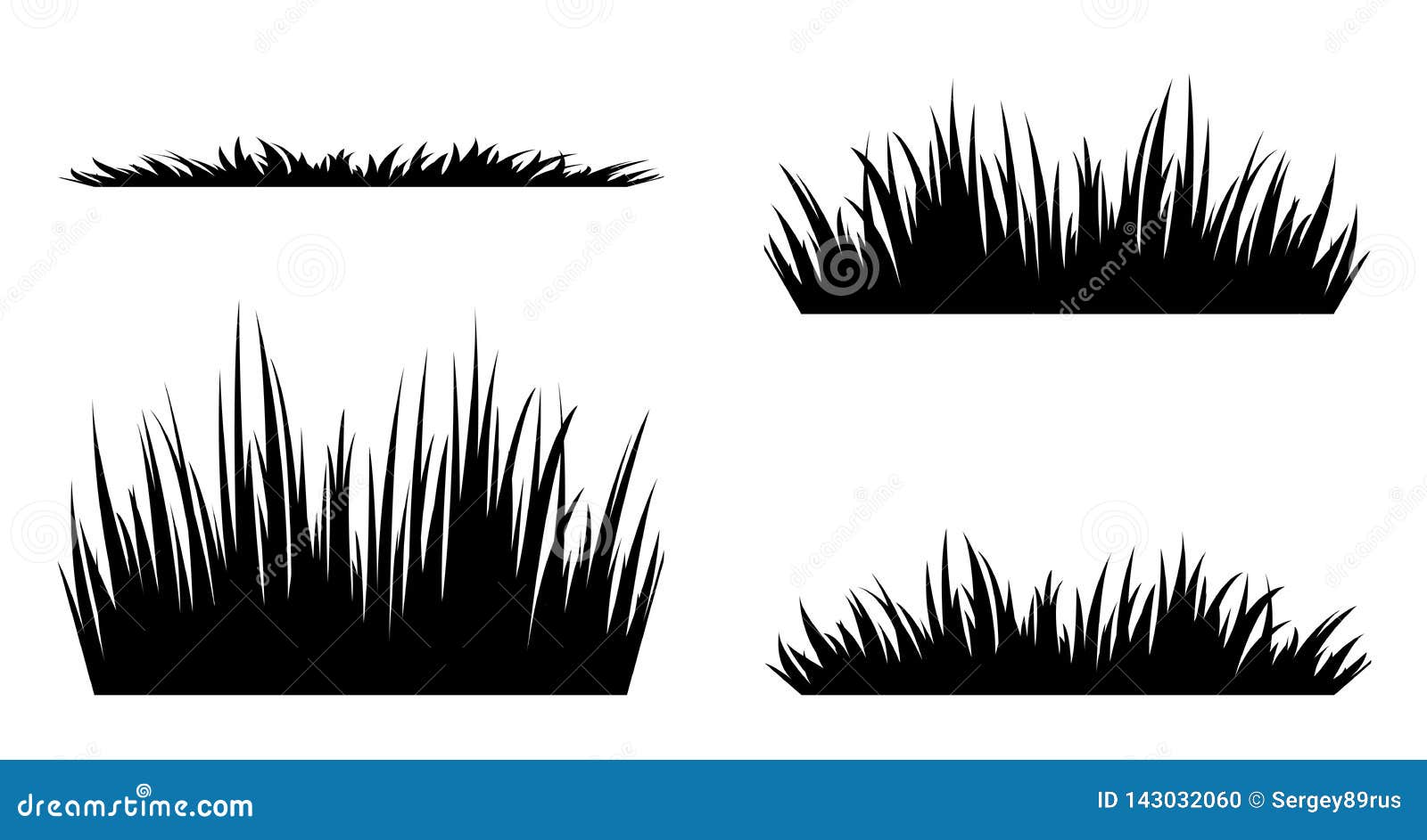 Silhouettes Of Grass And Wild Weeds, Field. Plants Are Separated From ...