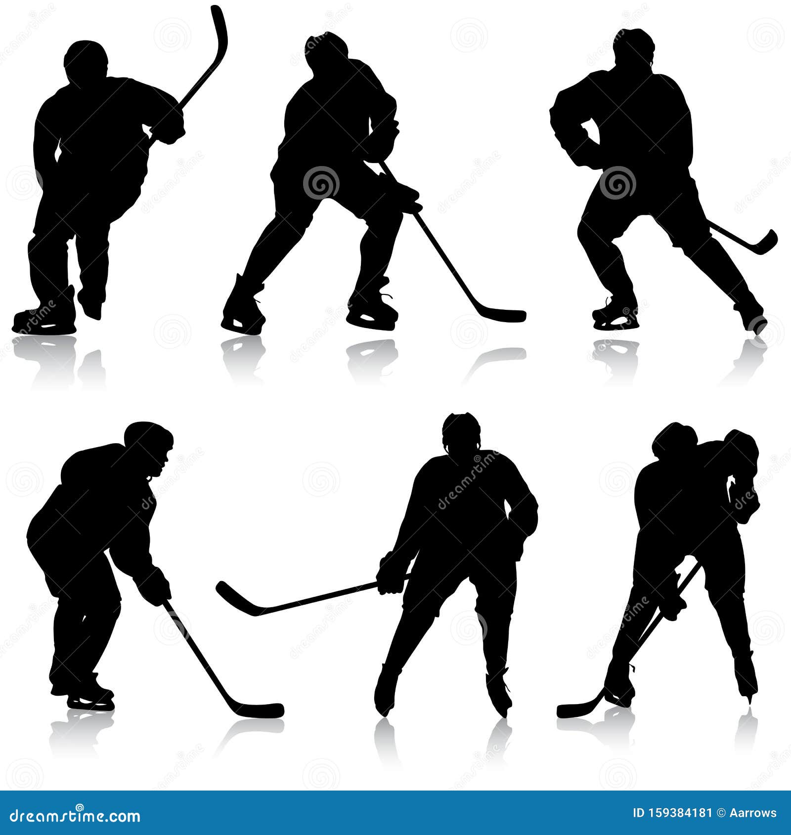 Set of Silhouettes Hockey Player. Isolated on White Stock Vector ... Set of Silhouettes Hockey Player. Isolated on White Stock Vector ...