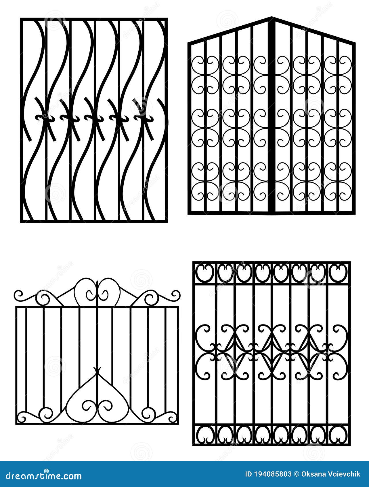 Silhouettes Of Wrought Iron Bars Cartoon Vector | CartoonDealer.com ...