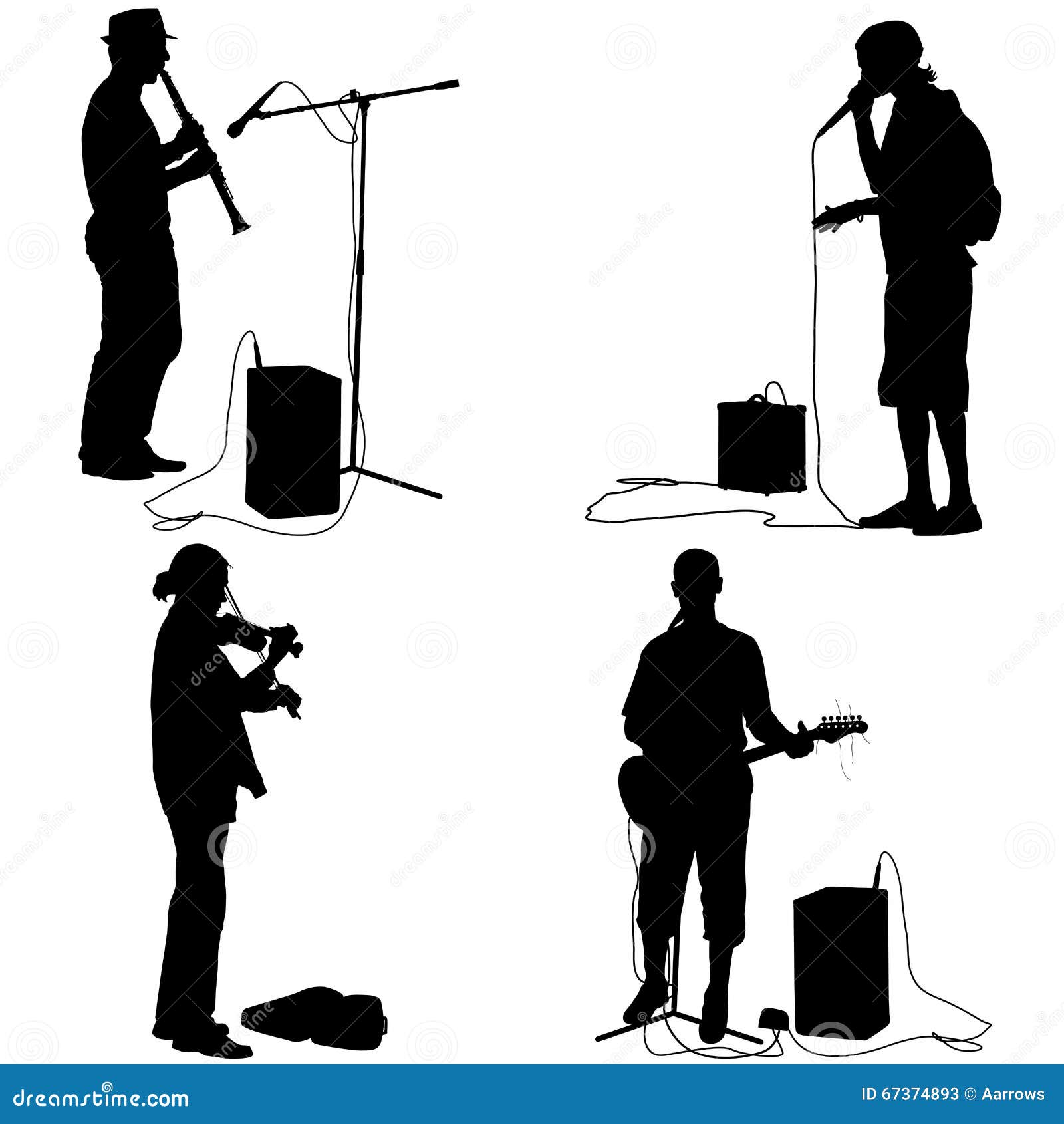 Silhouette Of The Guy Beatbox With A Microphone. Vector Illustration ...