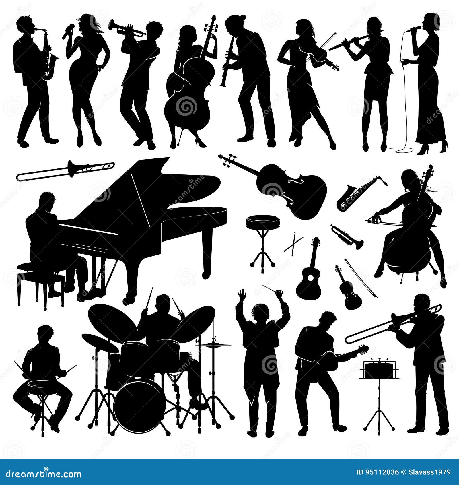 Set of silhouettes stock vector. Illustration of chair - 95112036