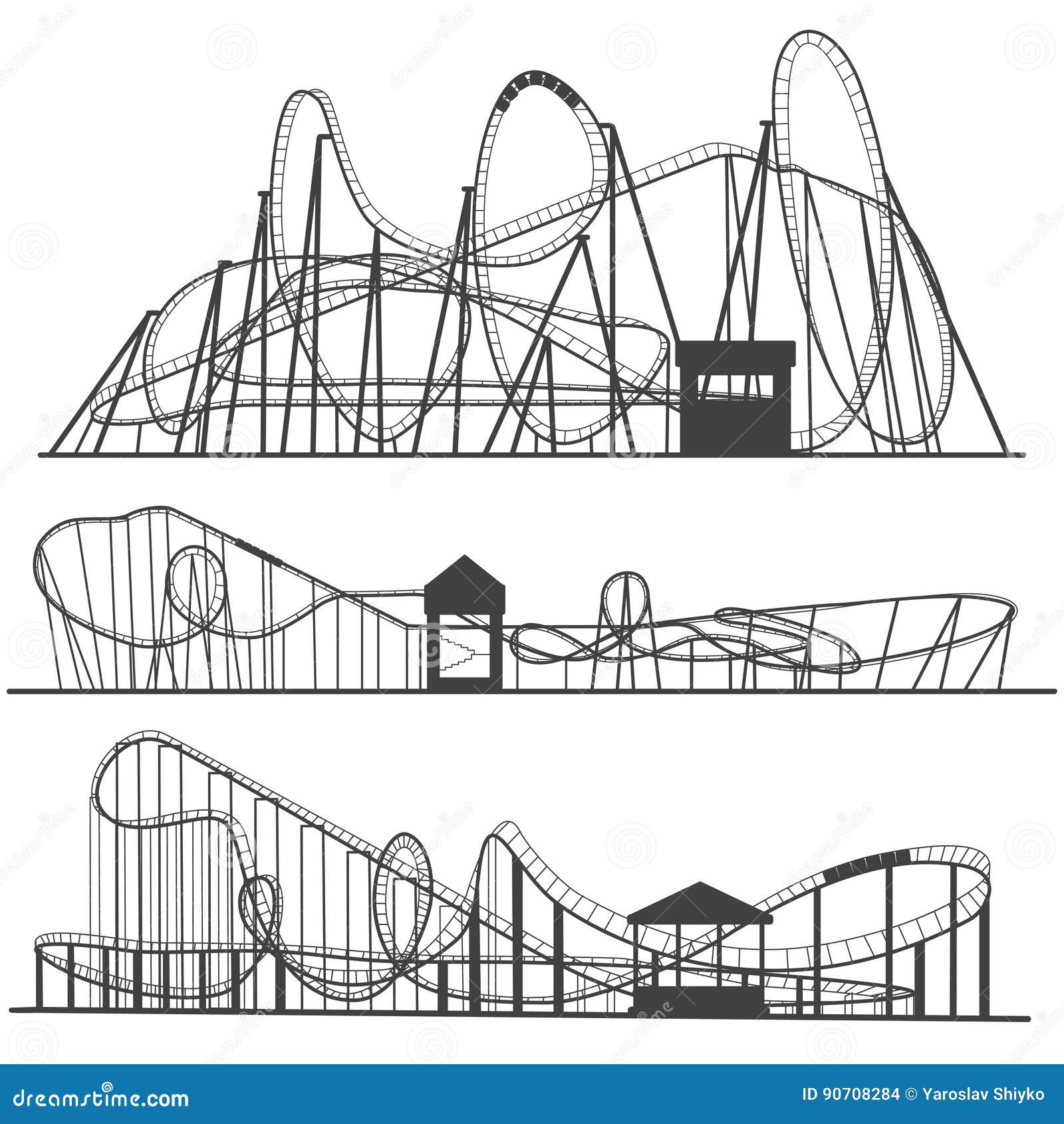 Roller Coaster Silhouette Clip Art