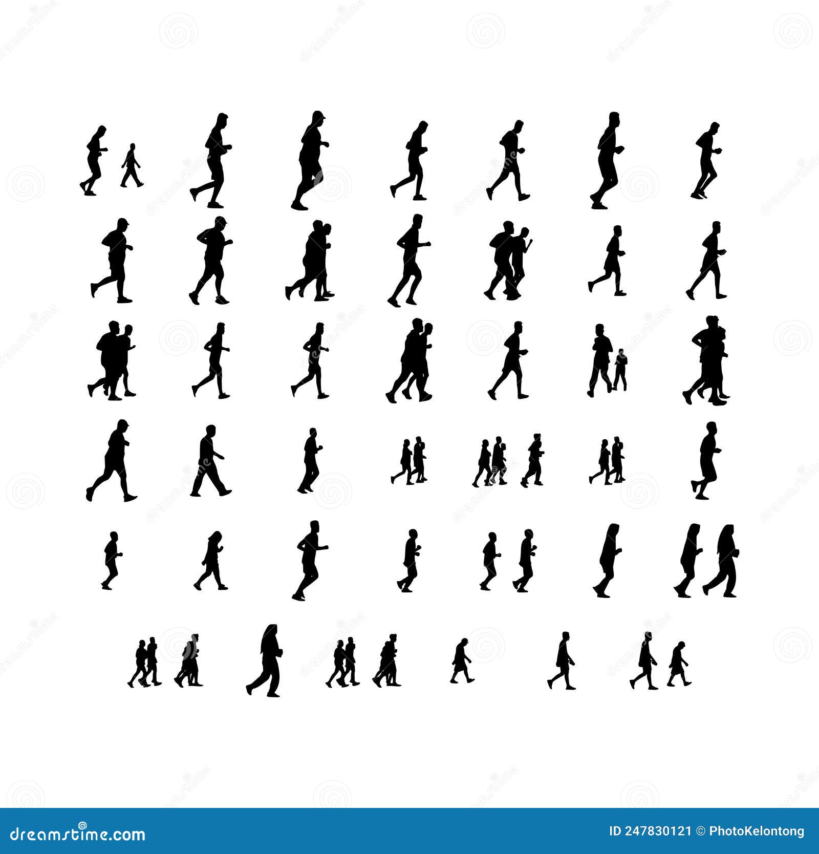 Silhouettes Running Vector | CartoonDealer.com #83848349