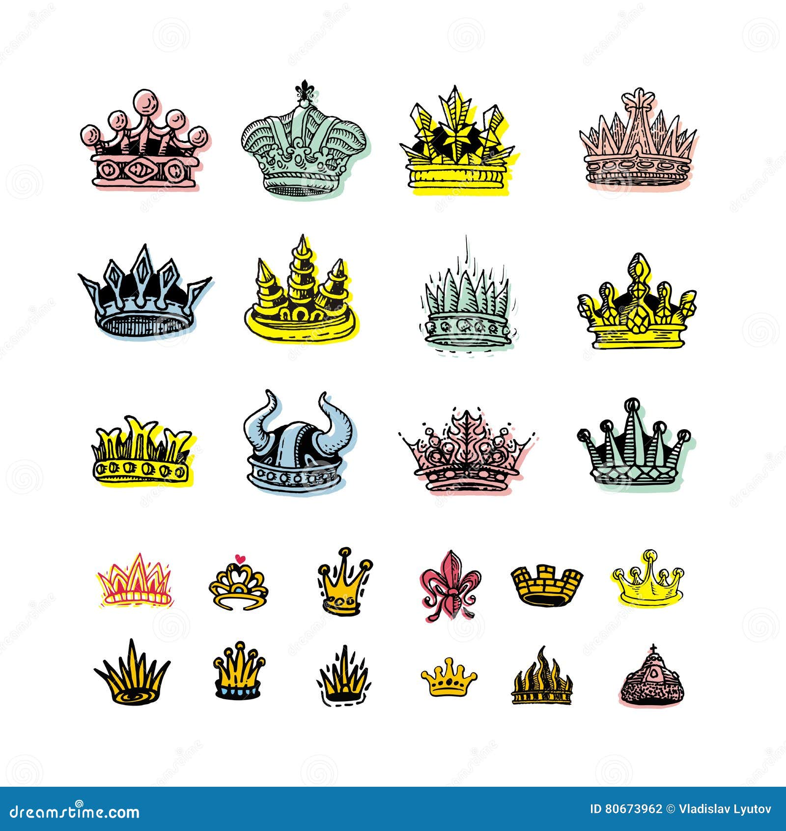 Set of Silhouettes of Stylized Images of the Crown. Stock Vector ...