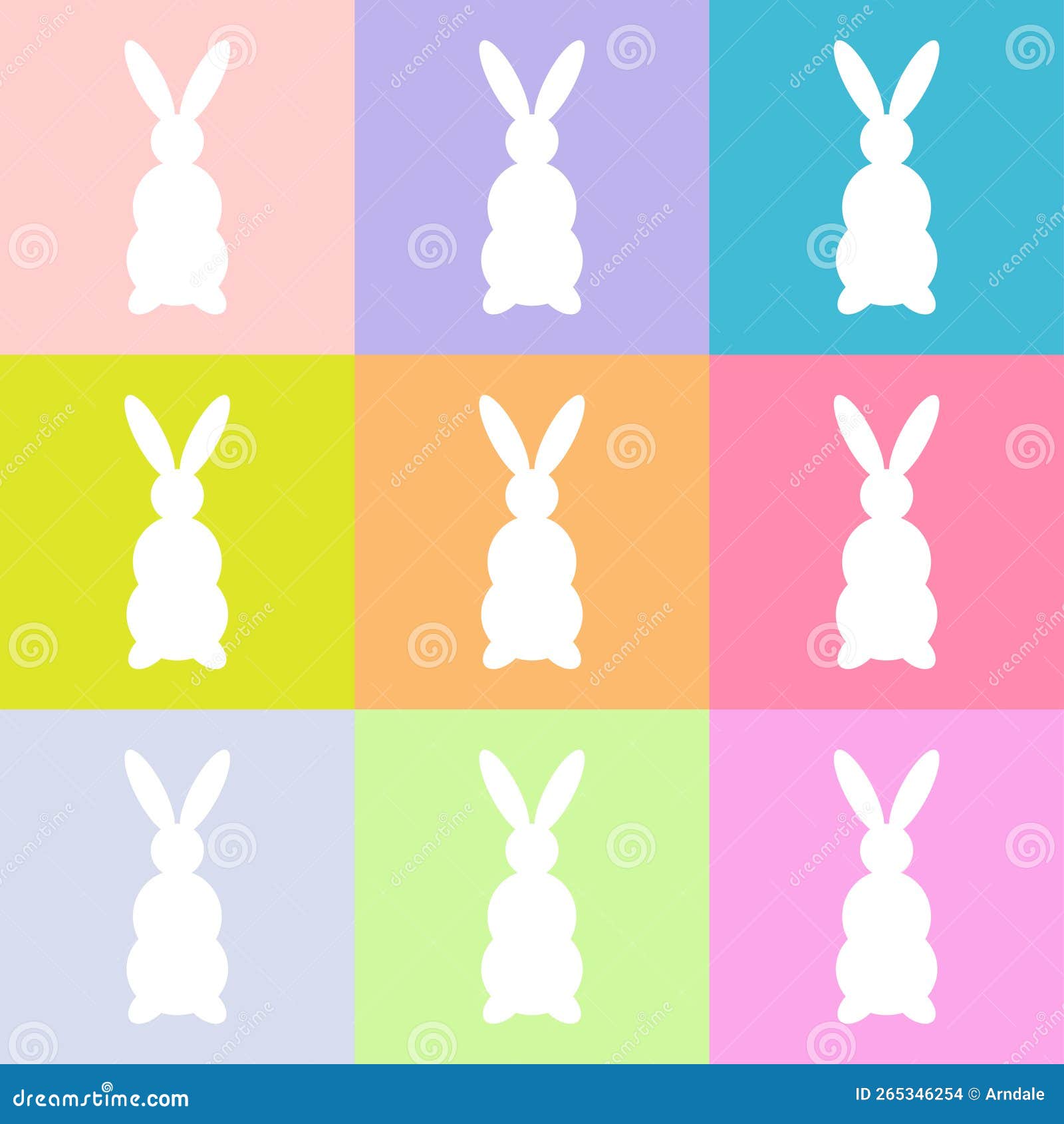 Set of Silhouettes White Rabbits on Colored Backgrounds Stock Vector ...