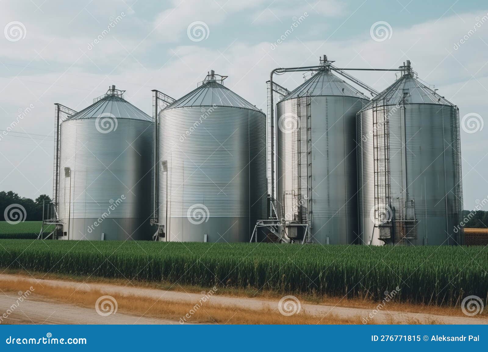 A Set of Silos for Processing Agricultural Products Next To a Field.ai ...