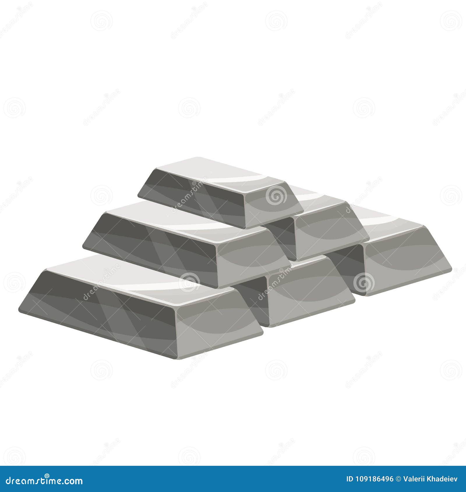 Set of Silver Bars Icon. Cartoon Style, Illustration, Vector Icon for ...