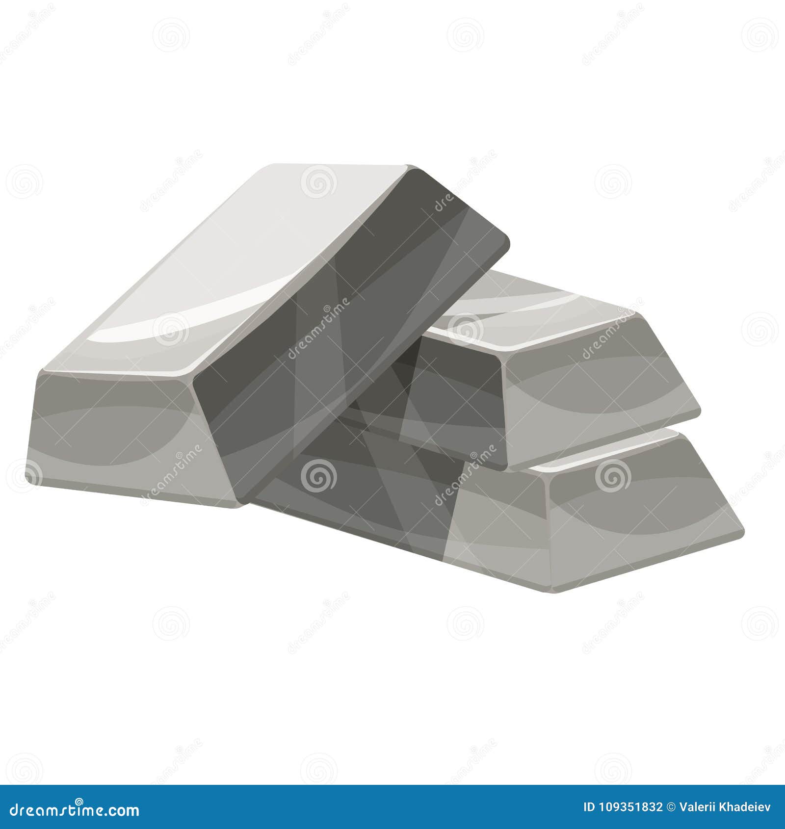 Set of Silver Bars Icon. Cartoon Style, Illustration, Vector Icon for ...