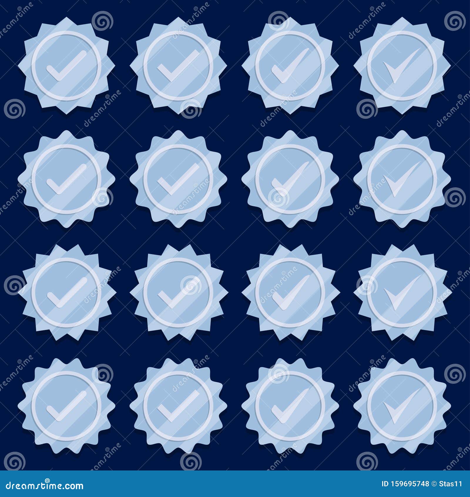 Profile Verification Check Marks Icons. Verified And Unverified Account ...