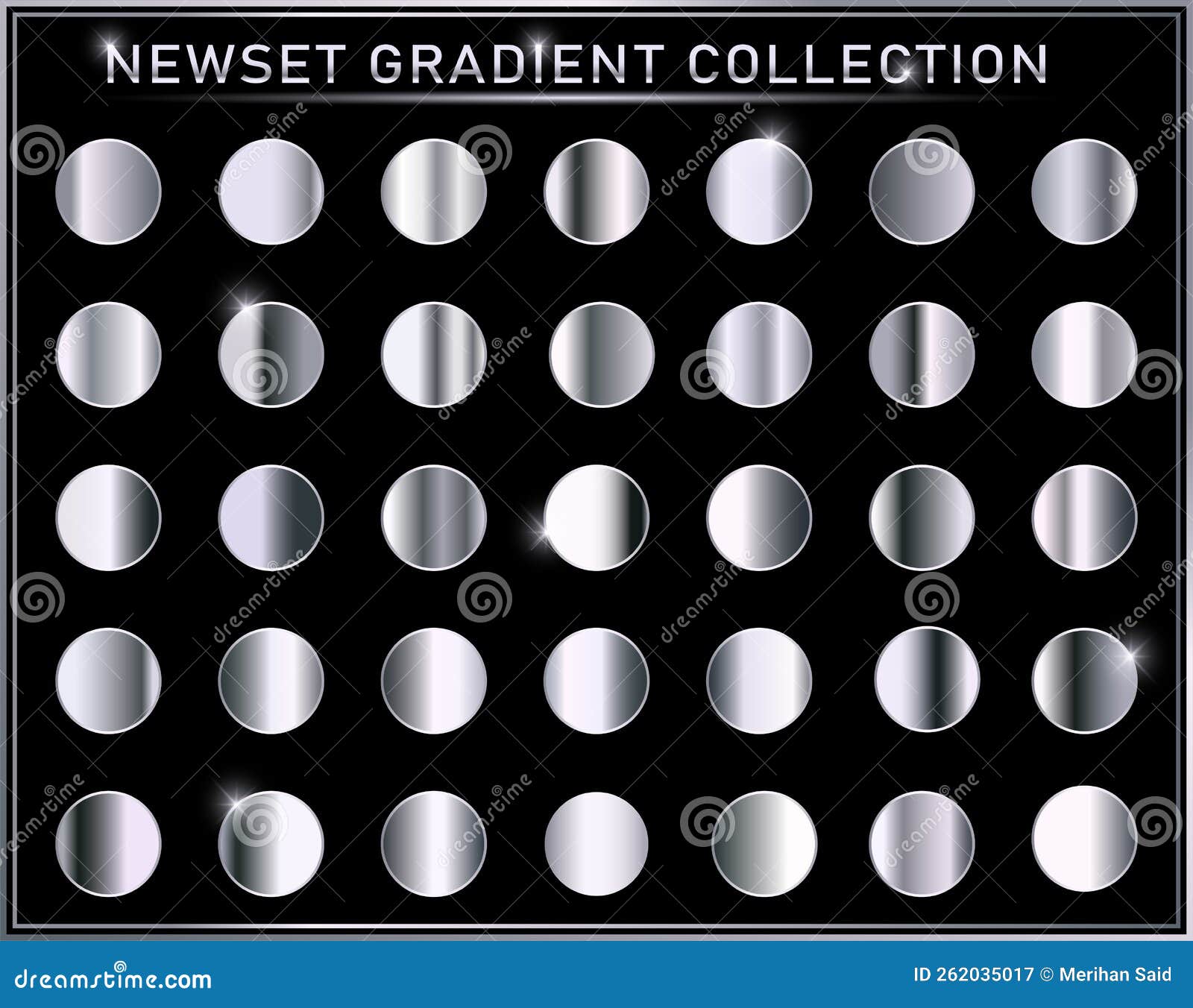 Set of Silver Foil Texture Background. Metal Gradient Template Stock ...