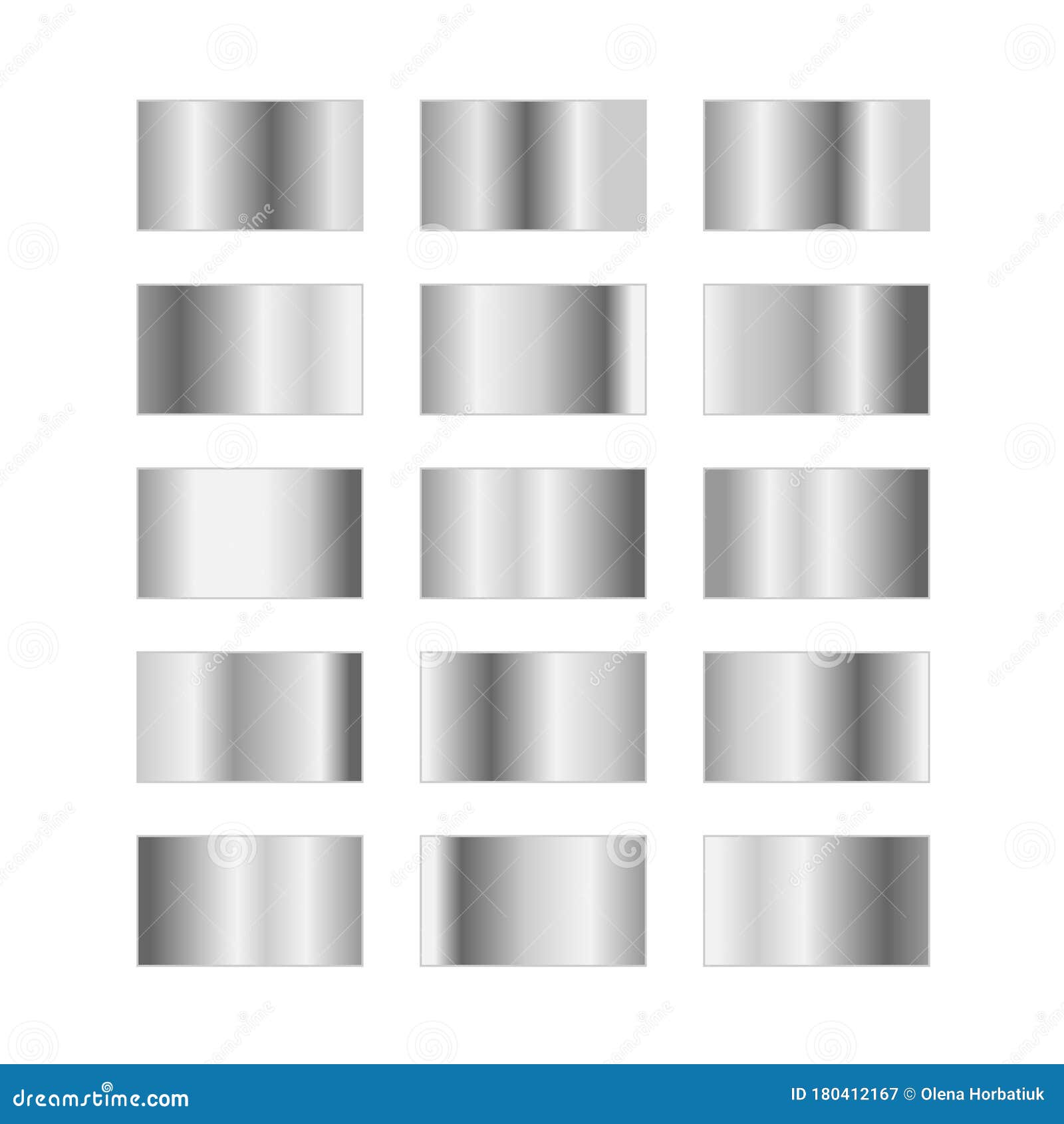 Set of Silver Gradients.Metallic Squares Collection.Vector Illustration ...