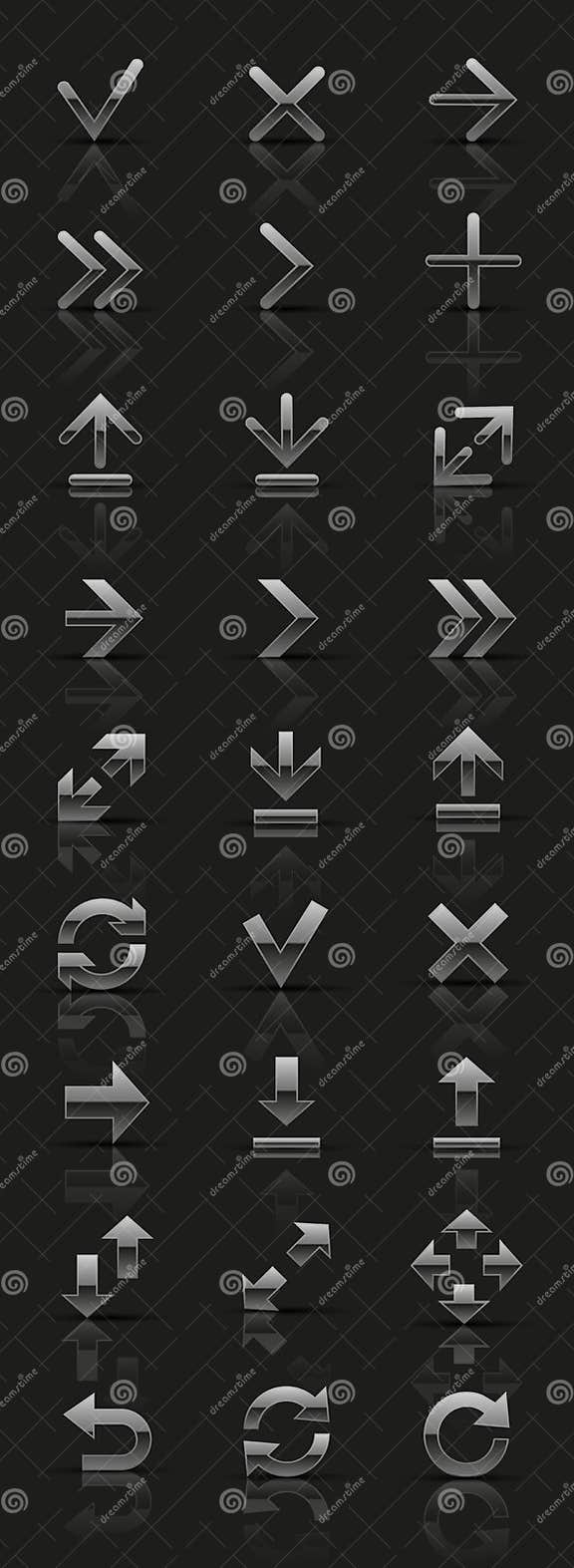 Set of silver icons stock vector. Illustration of sign - 43277210