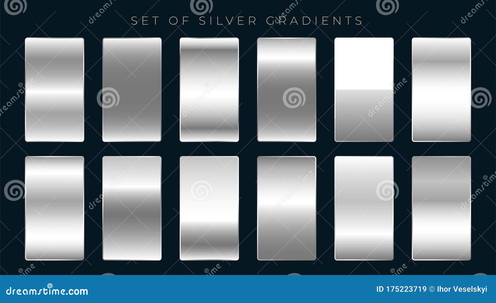 Set of Silver or Platinum Gradients Stock Illustration - Illustration ...