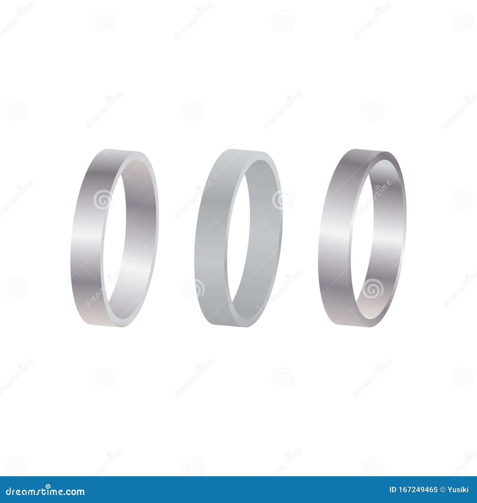 Set of Silver or Platinum Rings.Vector Illustration Stock Illustration ...