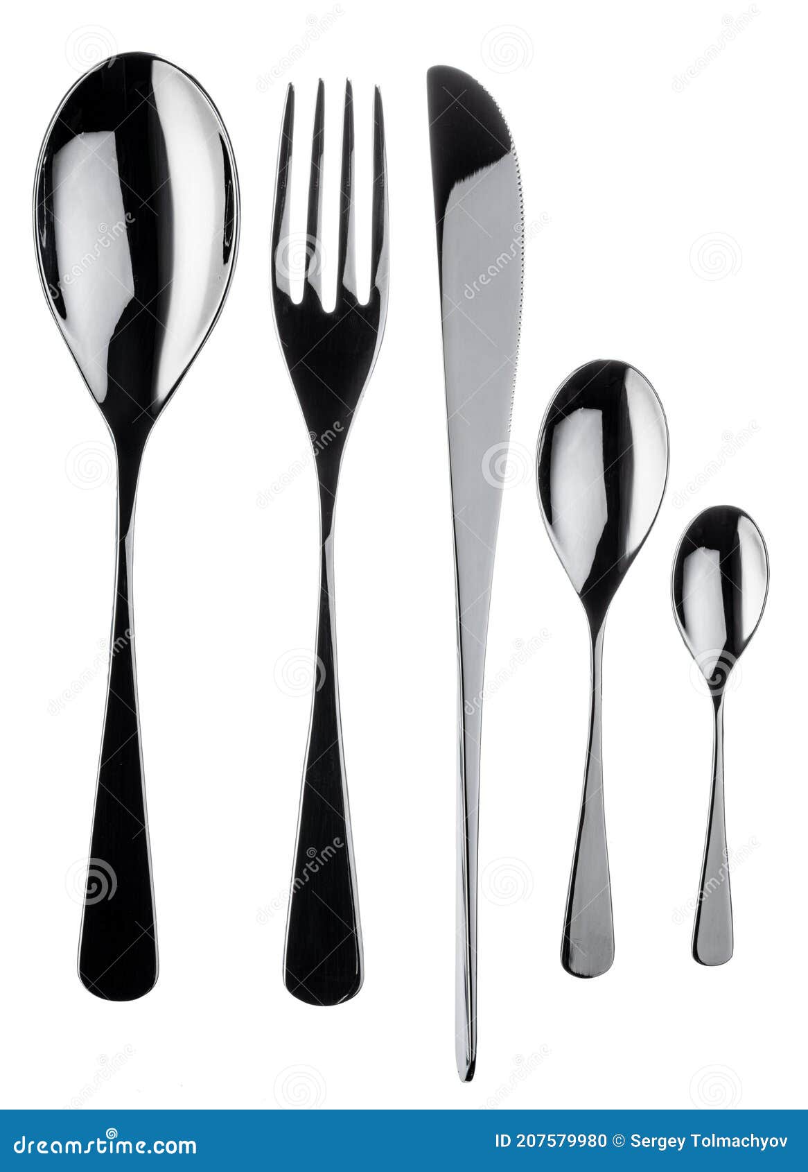 Set of Silverware Isolated on White Background Stock Photo - Image of ...