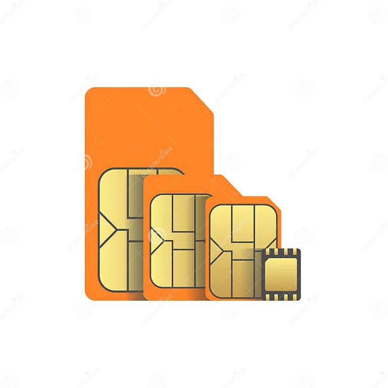 Set Sim Card Evolution To Esim Vector Stock Vector - Illustration of ...