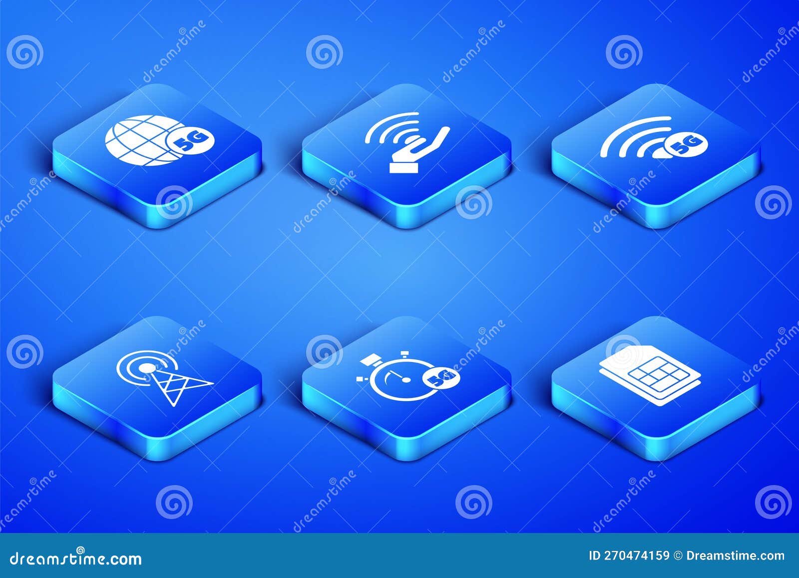 Set Sim Card, 5G Network, Digital Speed Meter, Antenna, and Icon ...