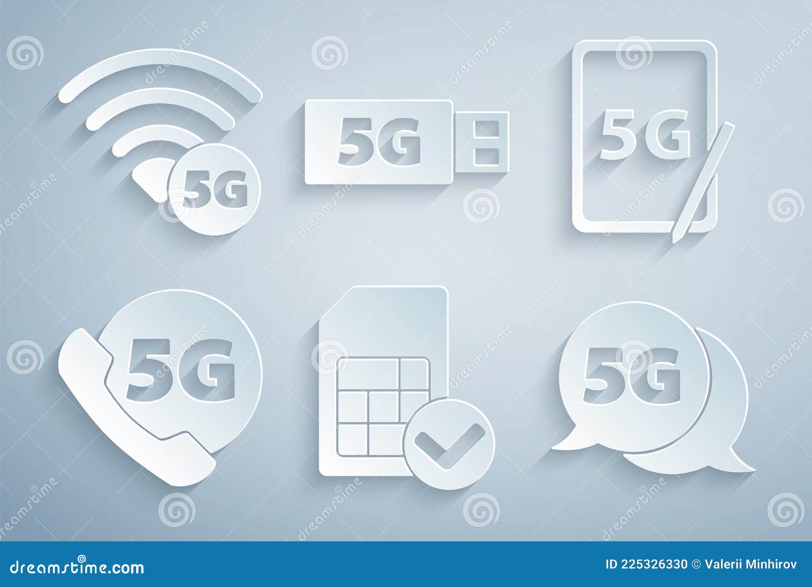 Set Sim Card, Graphic Tablet with 5G, Phone Network, Modem and Icon ...