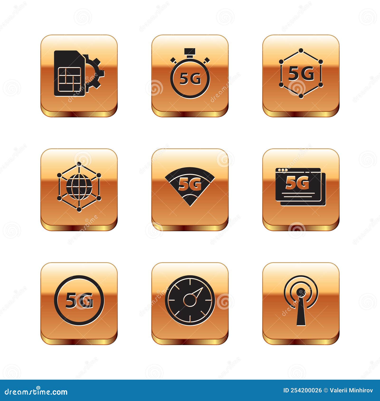 Set Sim Card Setting, 5G Network, Digital Speed Meter, Social, Antenna ...