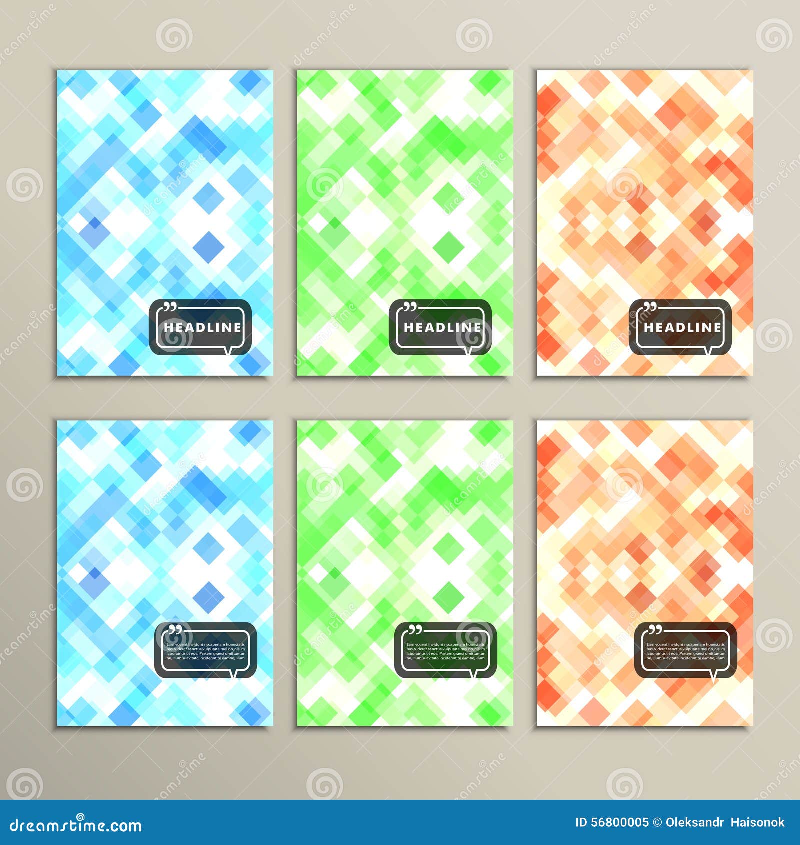 Set Simple Abstract Background of Colored Squares Stock Vector ...