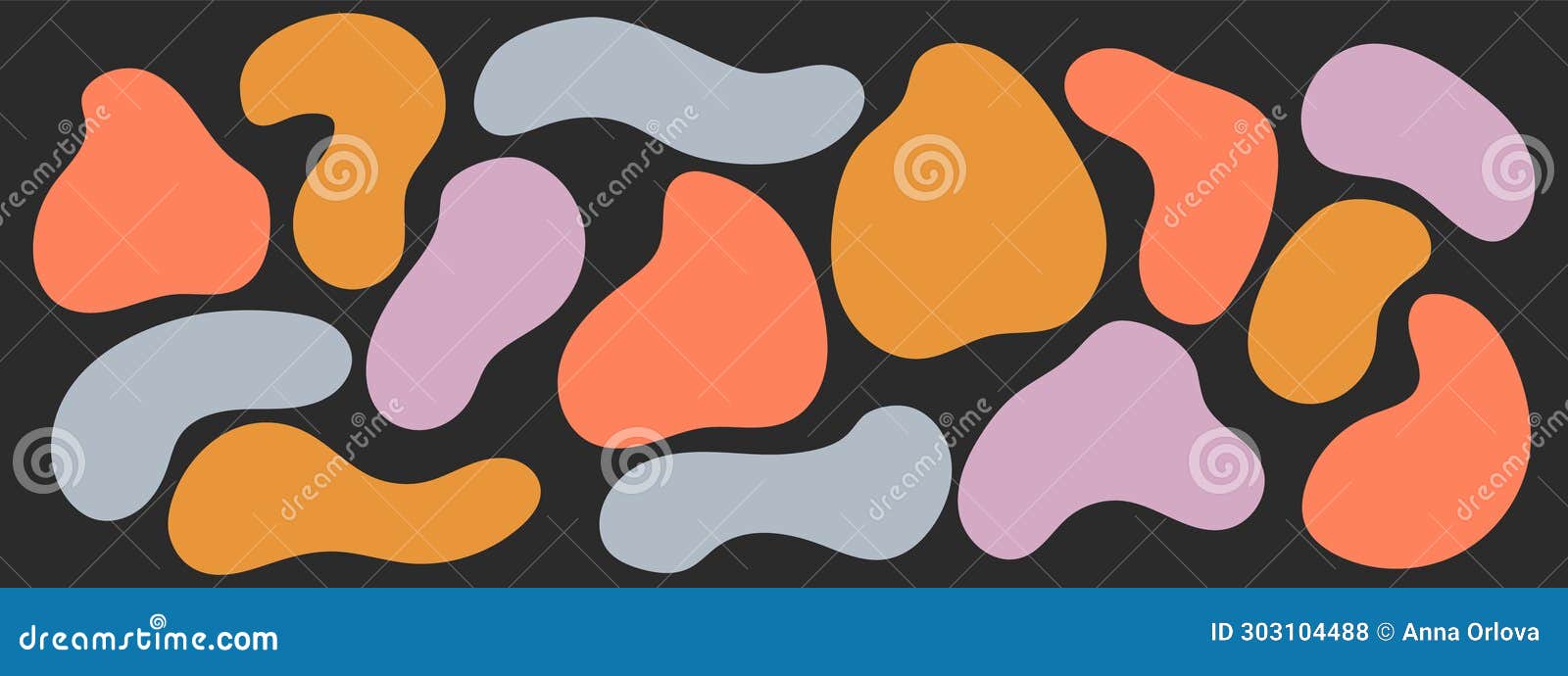 Set of Simple Abstract Freeform Shapes. Doodle Design Elements Stock ...