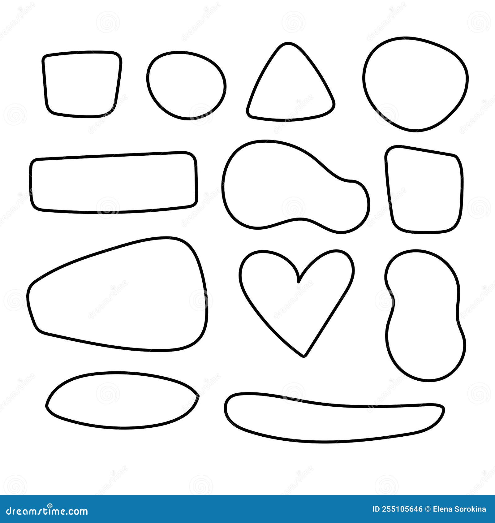 Set of Simple Abstract Hand-drawn Spots Stock Illustration ...