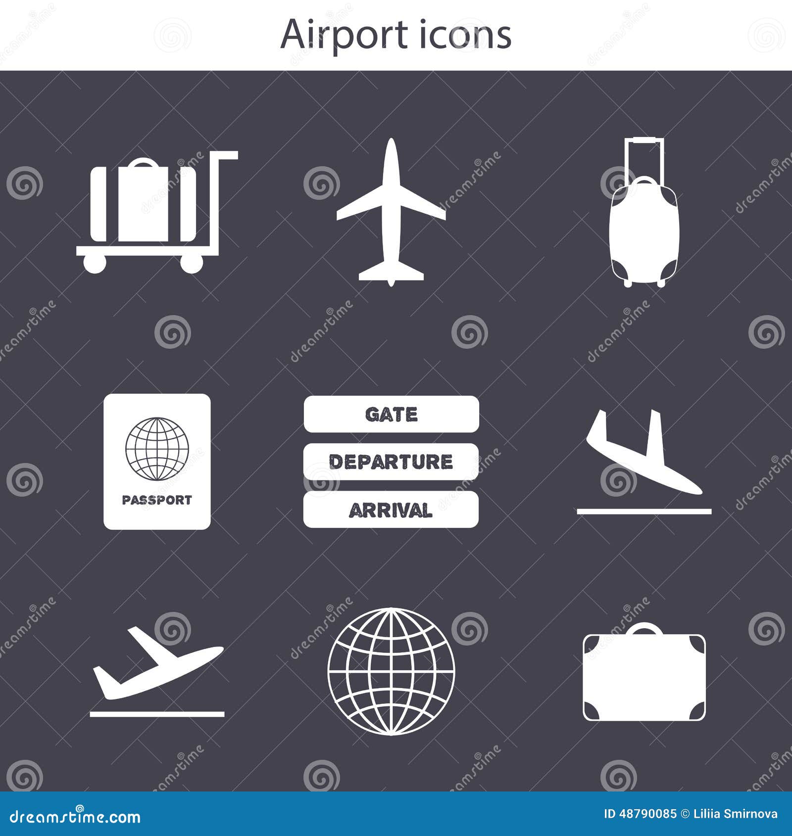 Simple Airport 2d Icons Vector Set. Universal Airport Icons To Use For ...