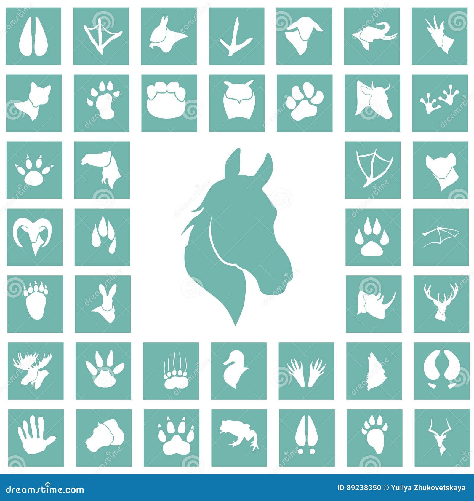 Set of Simple Animals Icons Stock Vector - Illustration of seventy ...