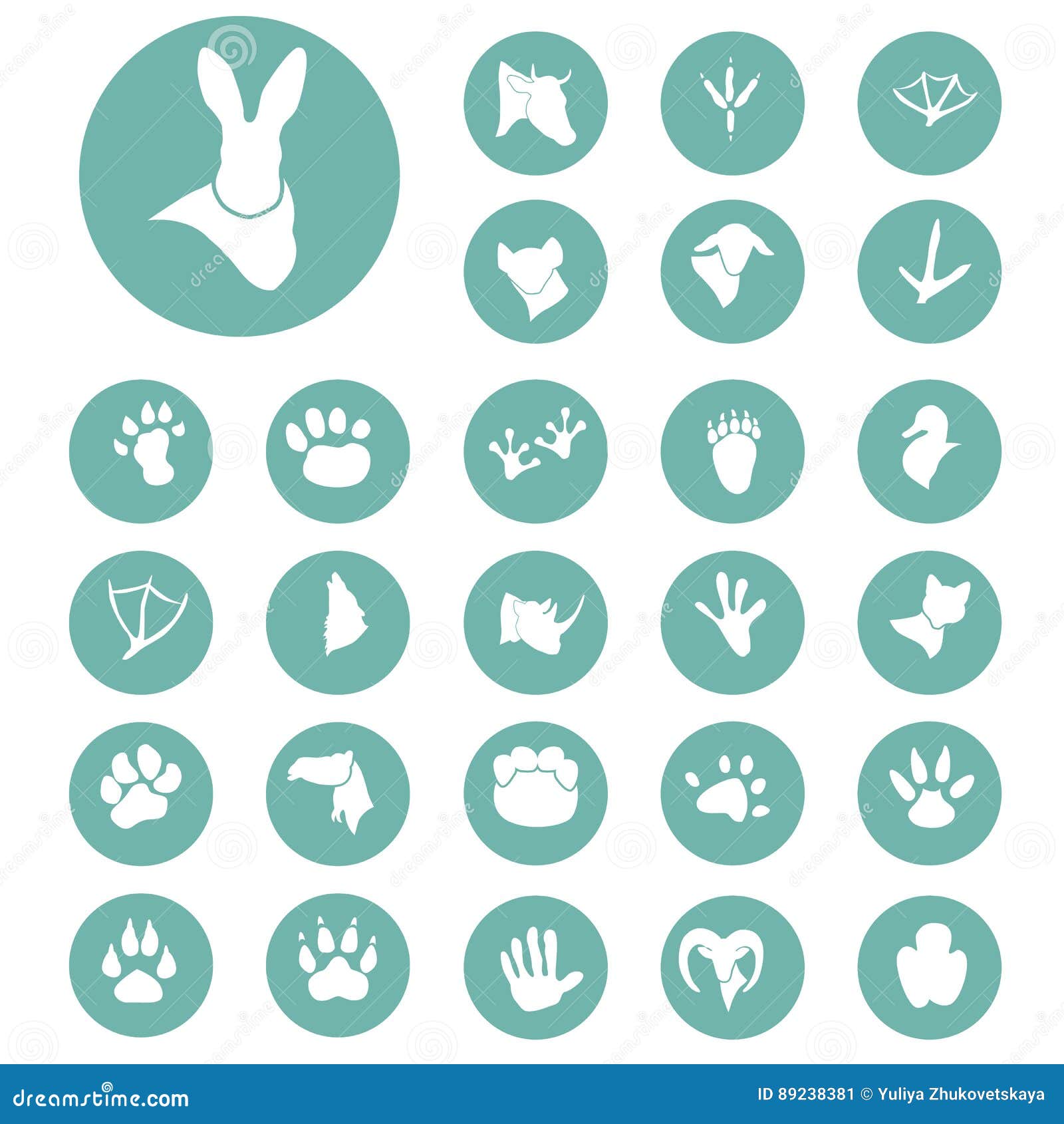 Set of Simple Animals Icons Stock Vector - Illustration of imprint ...