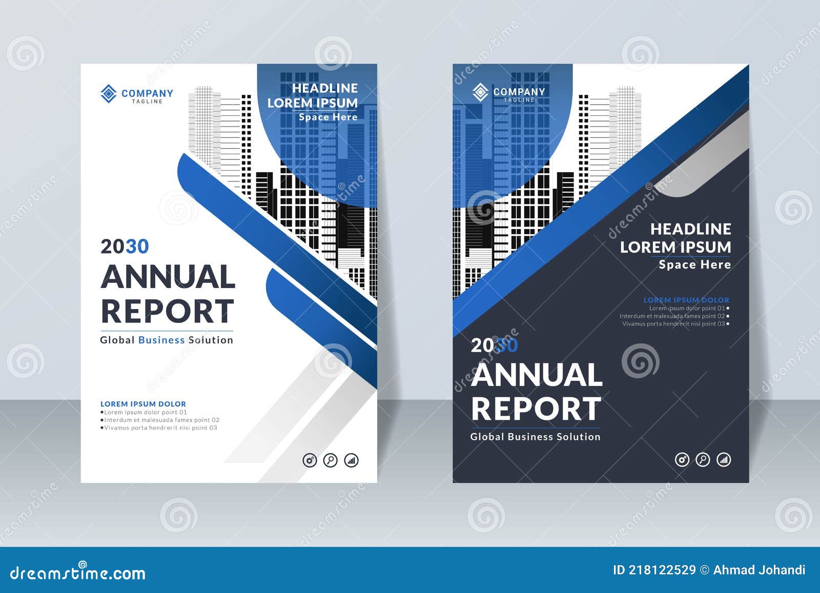 Set of Simple Annual Report Design Template Stock Vector - Illustration ...