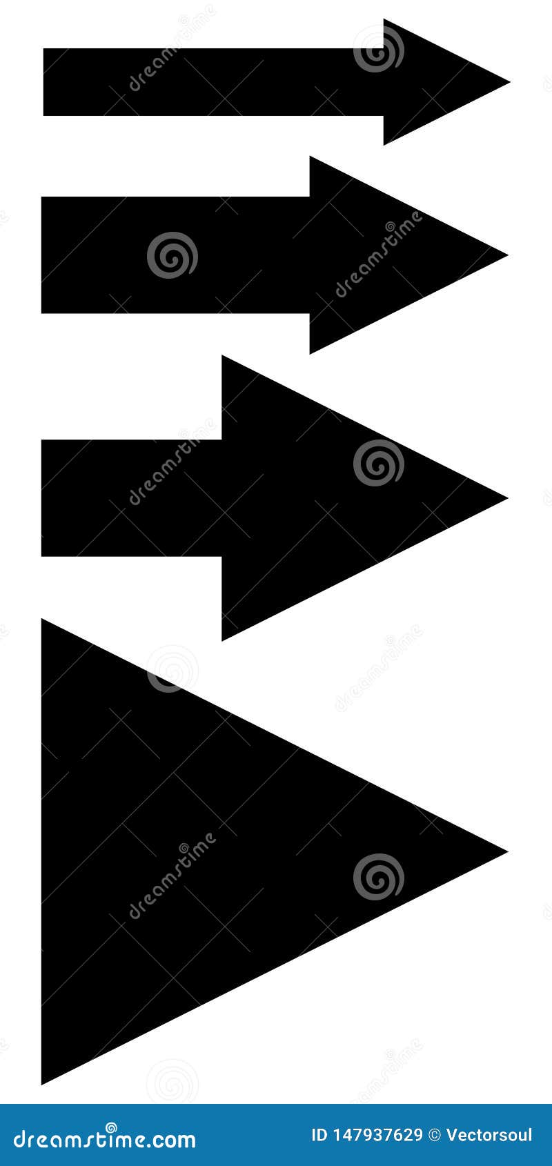 Set of Simple Arrow Shapes. Black Arrow Elements Stock Vector ...