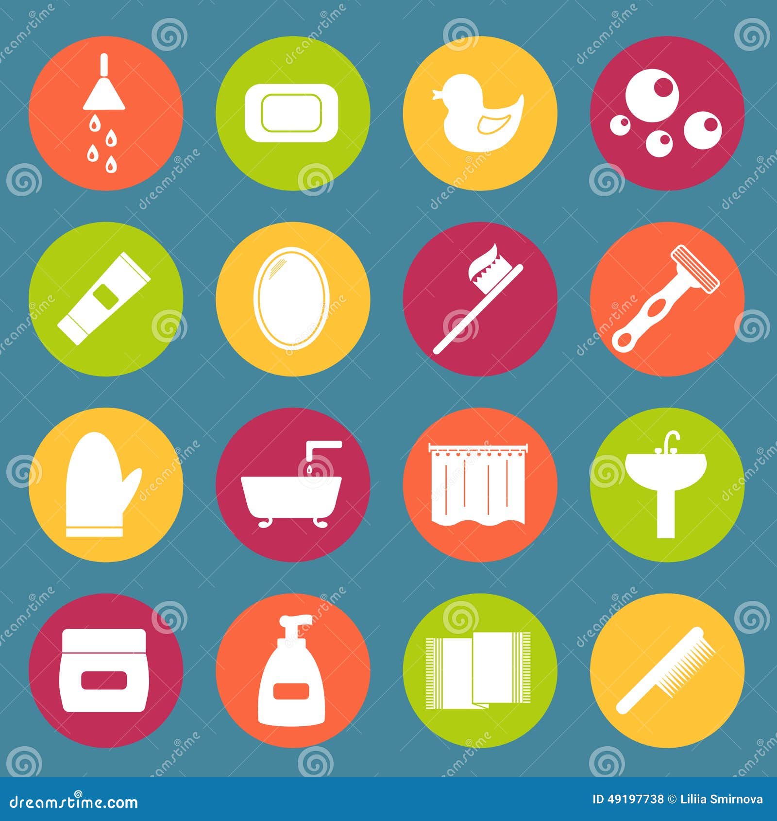 Set of Simple Bathroom Icons Stock Vector - Illustration of towel ...
