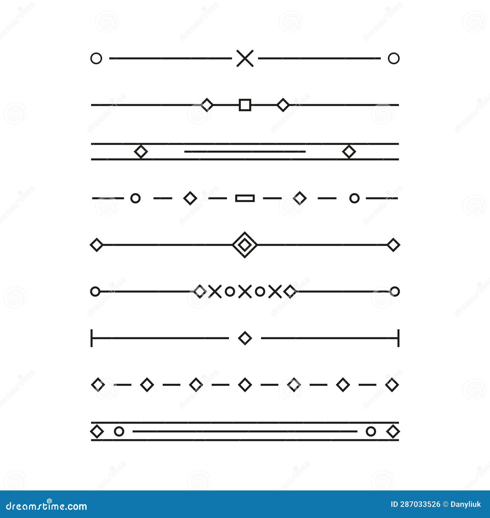 Set of Simple Black Divider Design Assorted Dividers Collection ...