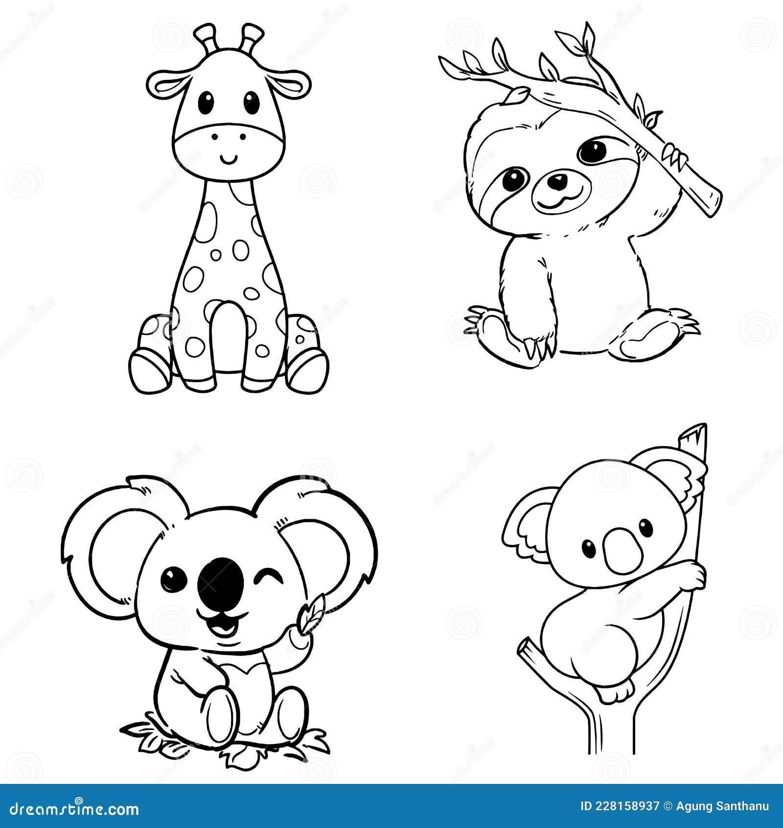 Set of Simple Black Line Stuffed Animal Icon Vector Illustration Stock ...