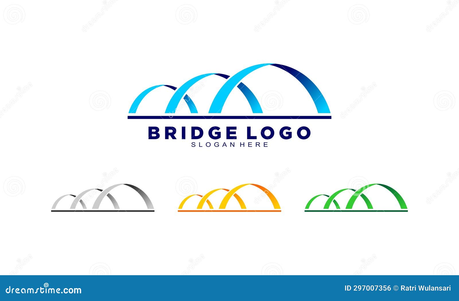 Set of Simple Bridge Illustration Logo Design Vector Stock Illustration ...