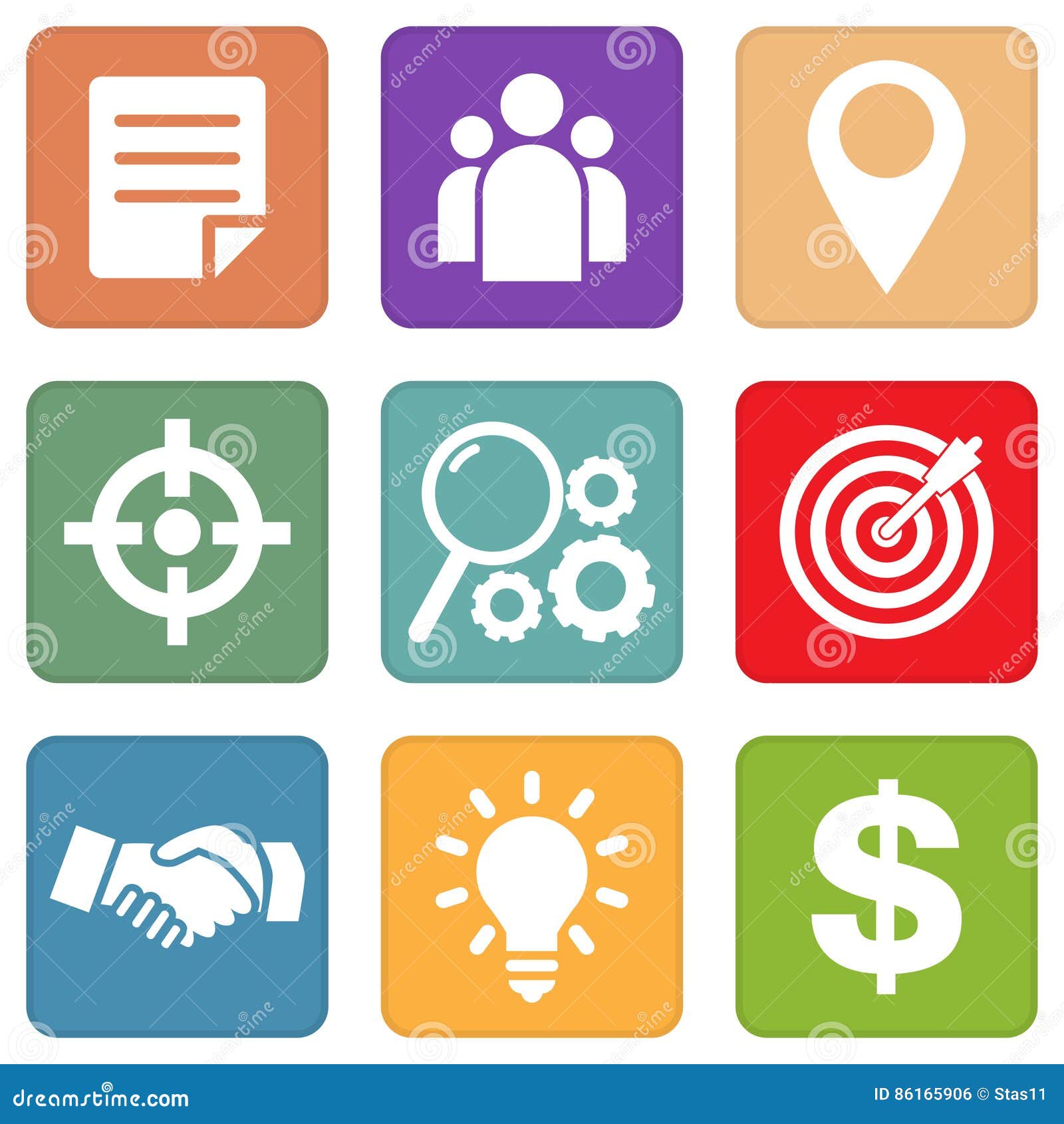 Set of Simple Business Icons on a White Background Stock Vector ...