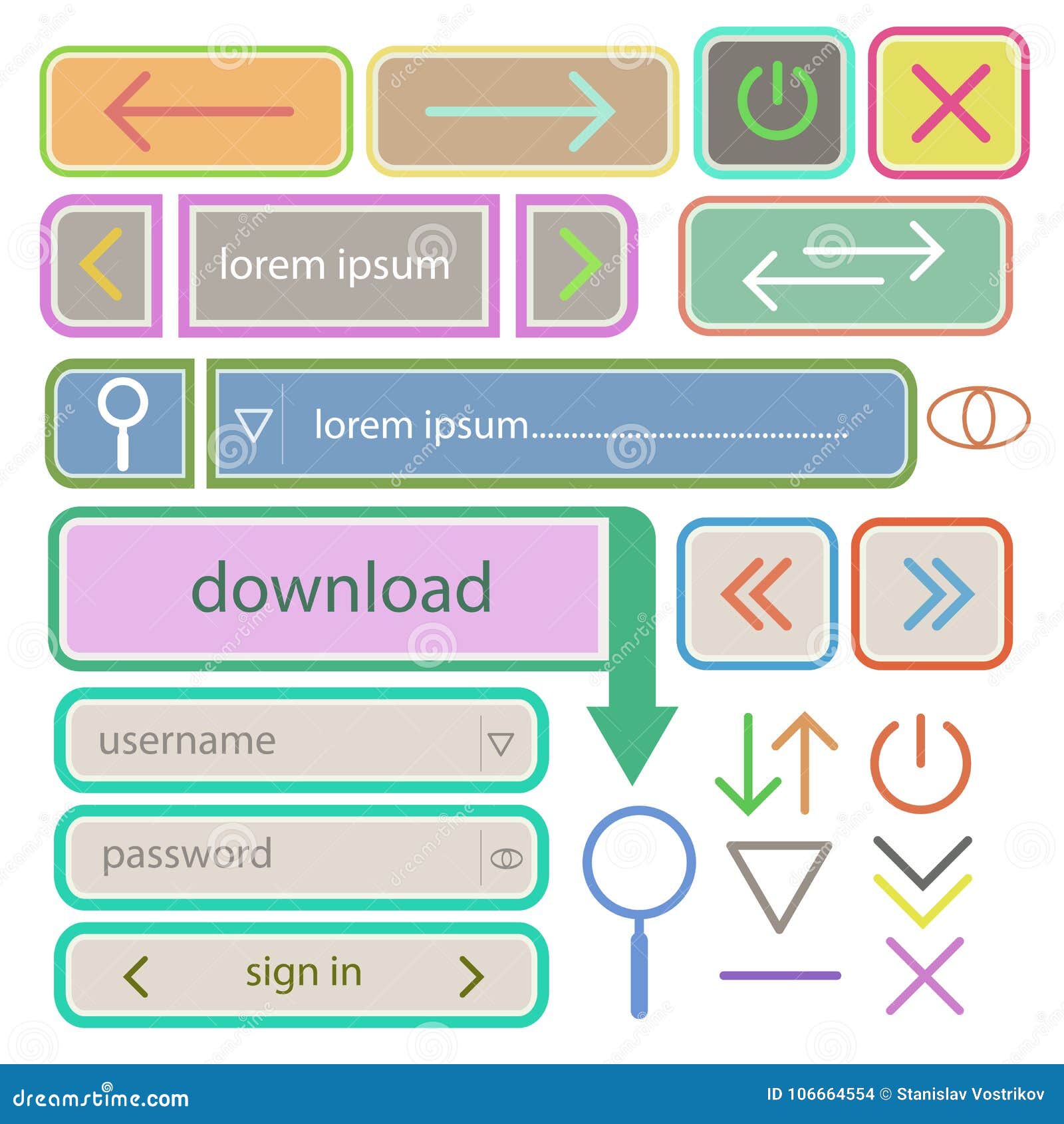 A Set of Simple Buttons for Web Design Vector EPS10 Stock Vector ...