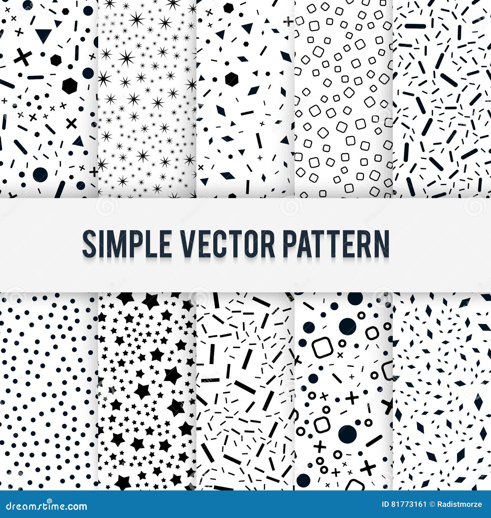 Set of Simple Chaotic Forms of Vector Pattern on a White Background ...