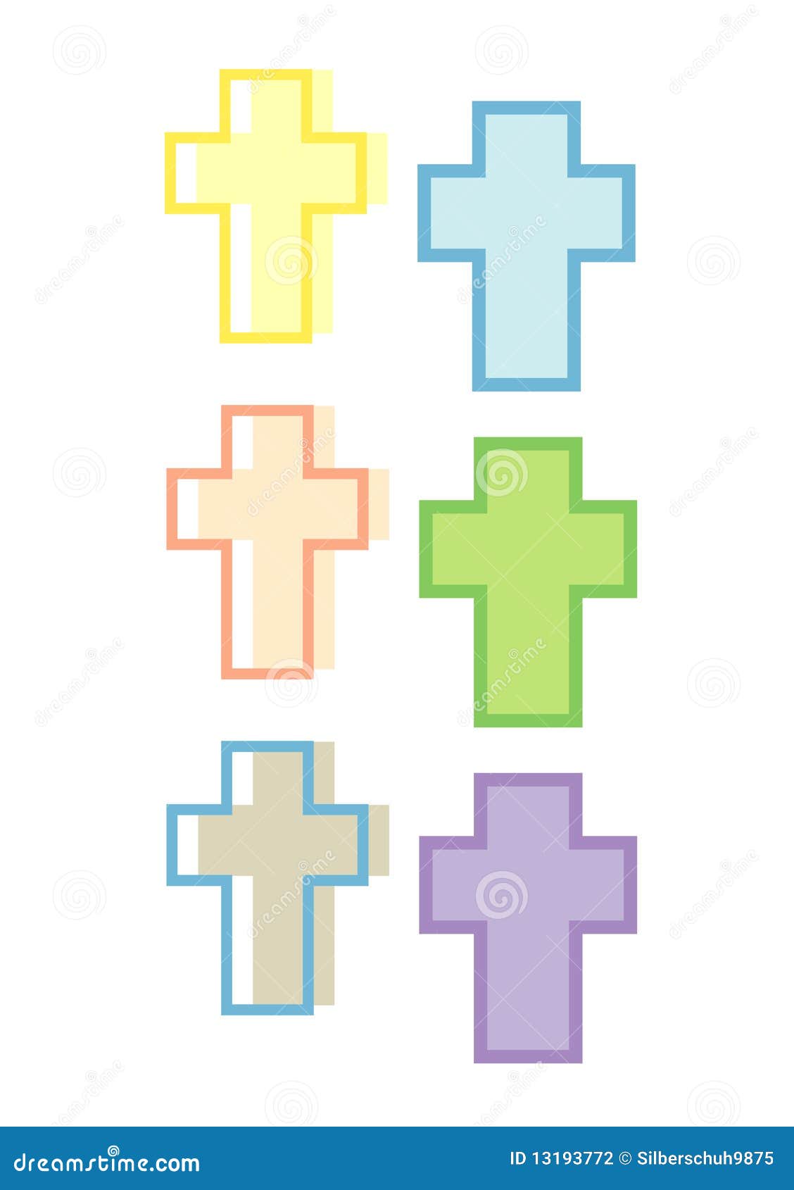 Set of simple cross shapes stock vector. Illustration of symbolic ...
