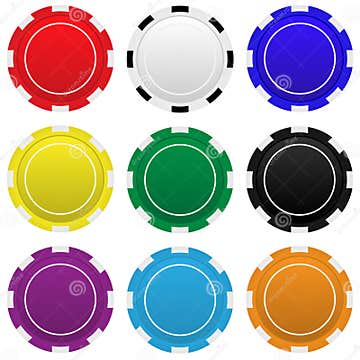 Set of Simple 2D Poker Chips, Isolated, Vector Illustration Stock ...