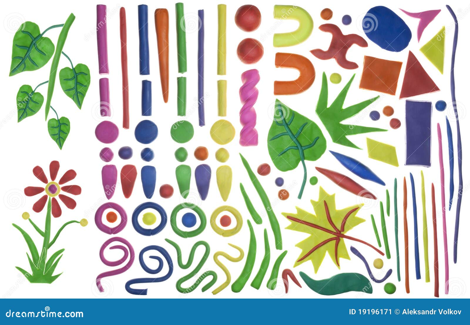 Set of Simple Design Elements from Plasticine Stock Image - Image of ...