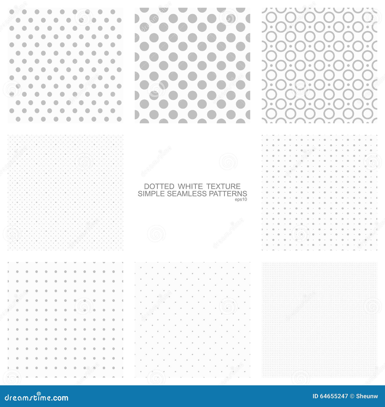 Set of Simple Dotted Patterns, Seamless Stock Vector - Illustration of ...